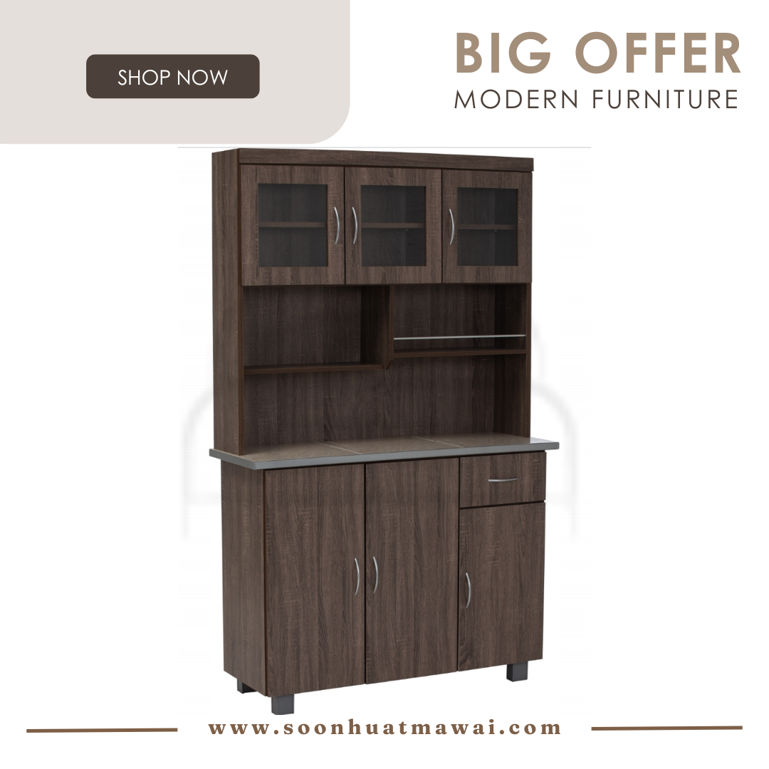 FREY KITCHEN CABINET SONOMA DARK 1.2M - Soon Huat Furniture